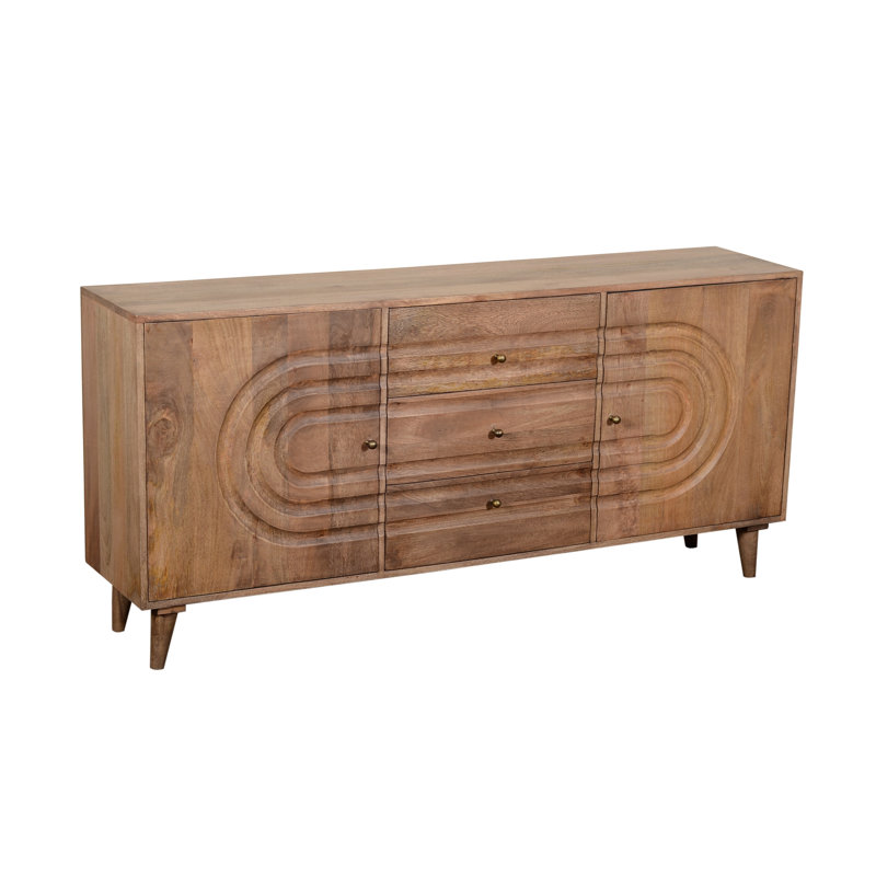 Wade Logan® Breannia 70" Wide 3 Drawer Mango Wood Sideboard & Reviews | Wayfair